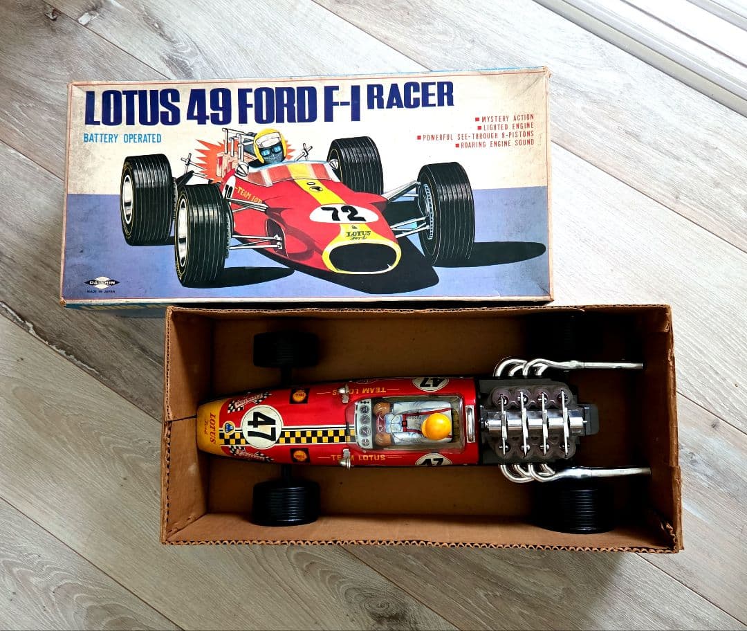 約40cmブリキのLOTUS 49 FORD F-1 RACER バッテリー駆動