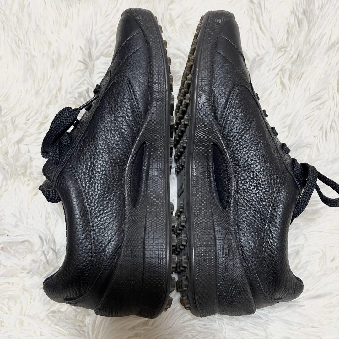 極美品 ECCO BIOM HYBRID シボ レザー ゴルフシューズ 25.5