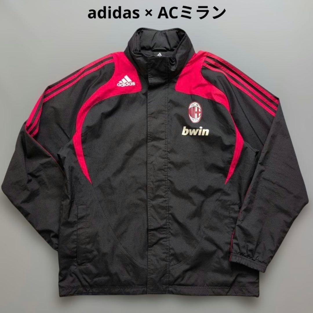 adidas ACミランジャージ O(XXL) ブラック レッド bwin ロゴ