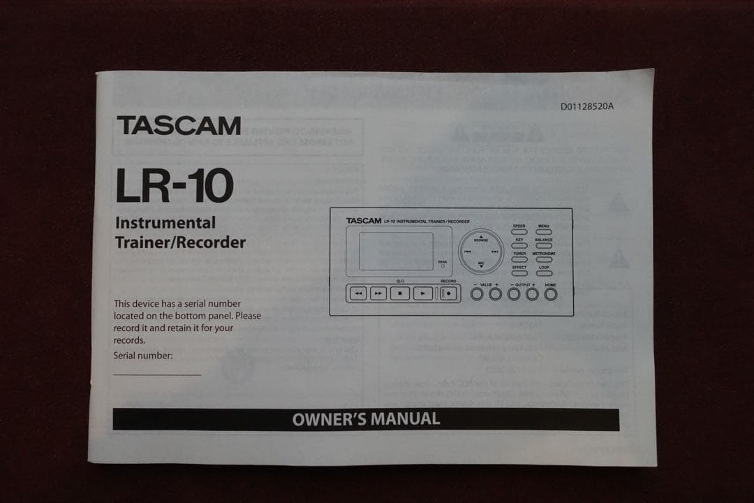TASCAM LR-10 タスカム　楽器用トレーナー　PCMレコーダー