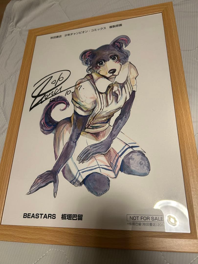 BEASTARS 板垣巴留先生直筆サイン入り複製原画　ジュノ　額縁付き