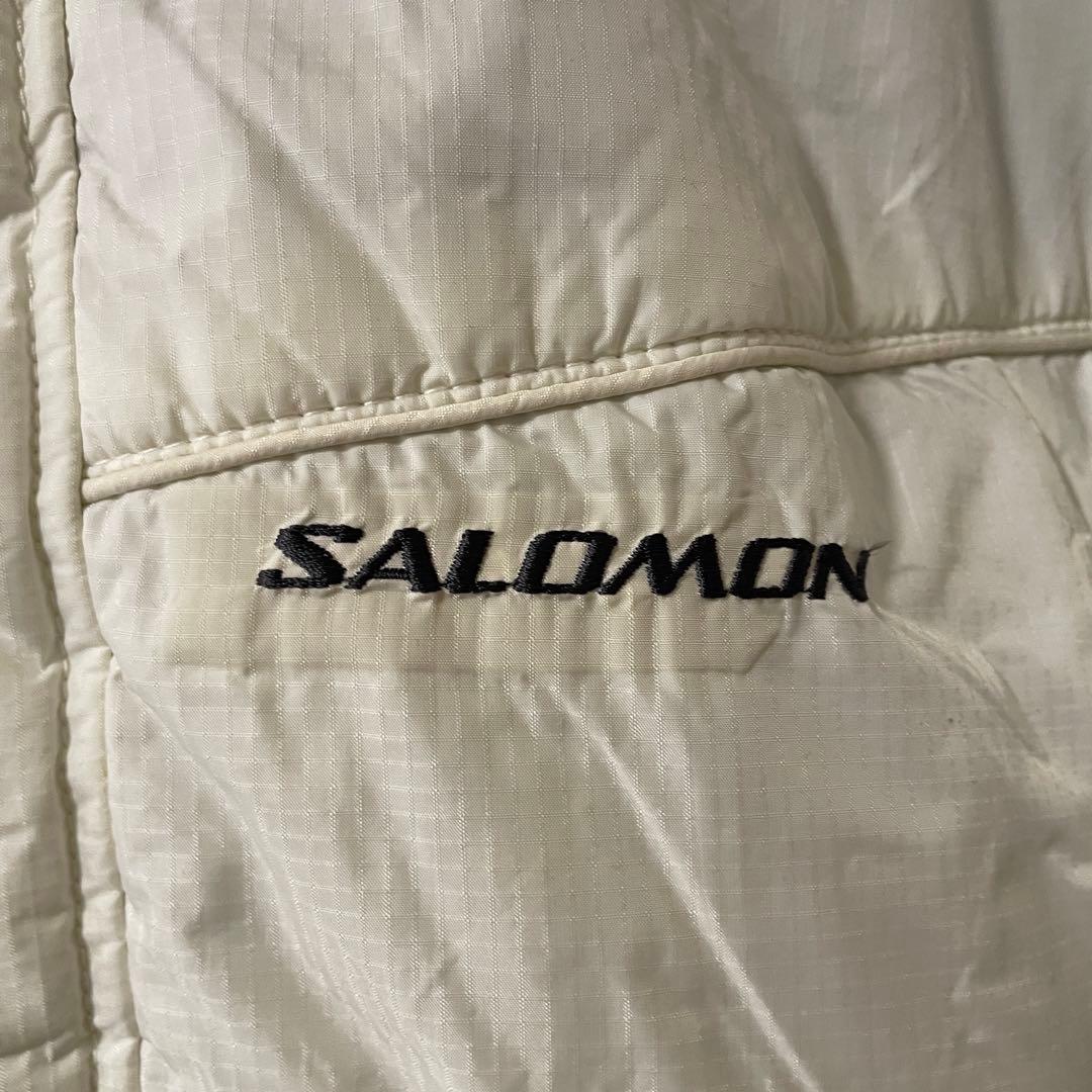 salomonサロモンスキーウェアスノーボードジャケットダウン中綿パーカー白希少