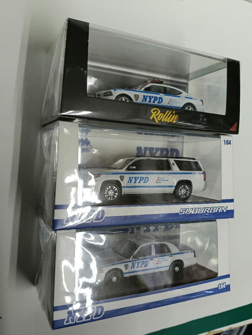 NYPD ダイキャストミニカー 3台セット 1/64