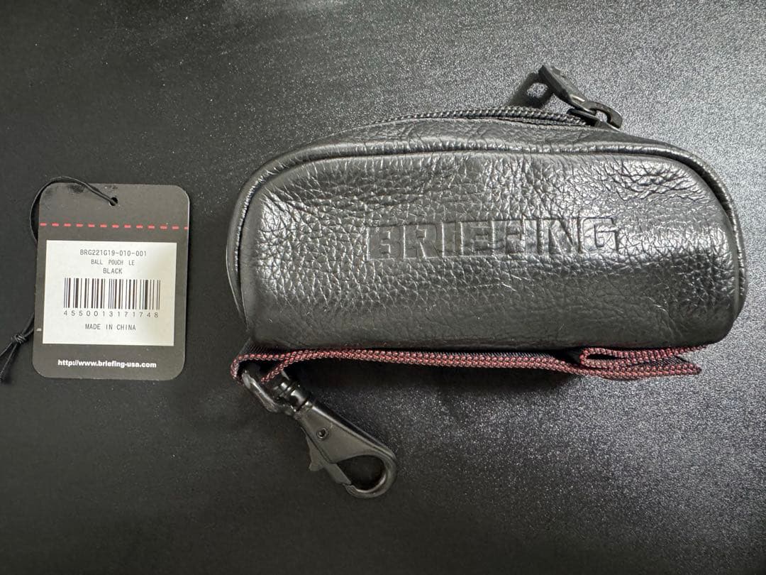 美品 BRIEFING BALL POUCH LE ゴルフ ボールポーチ レザー