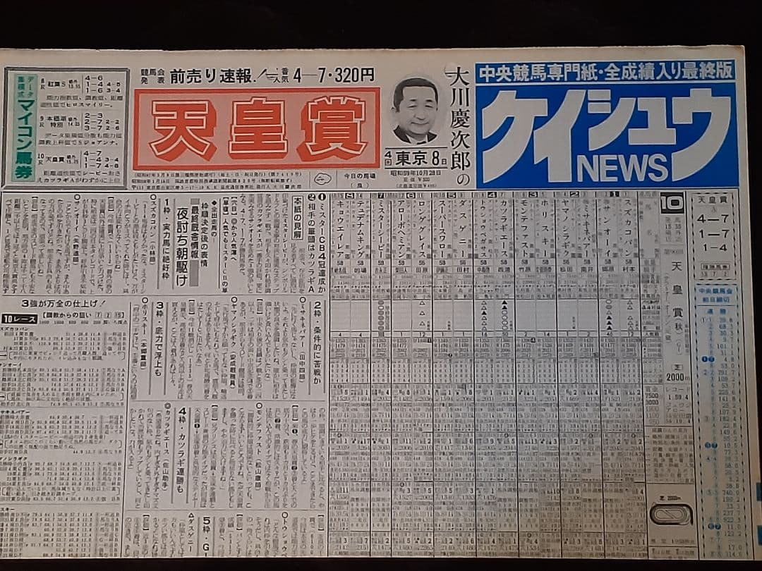 ミスターシービー号 三冠&天皇賞秋、JC、有馬記念 競馬新聞
