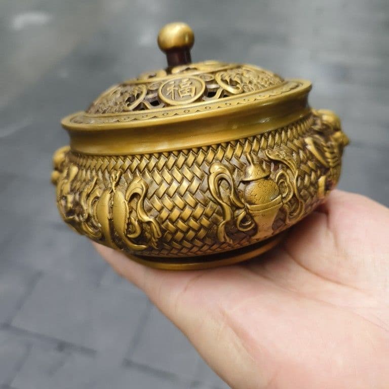 獅頭炉 五福臨門香炉 装飾品 工芸品 美術品 置物