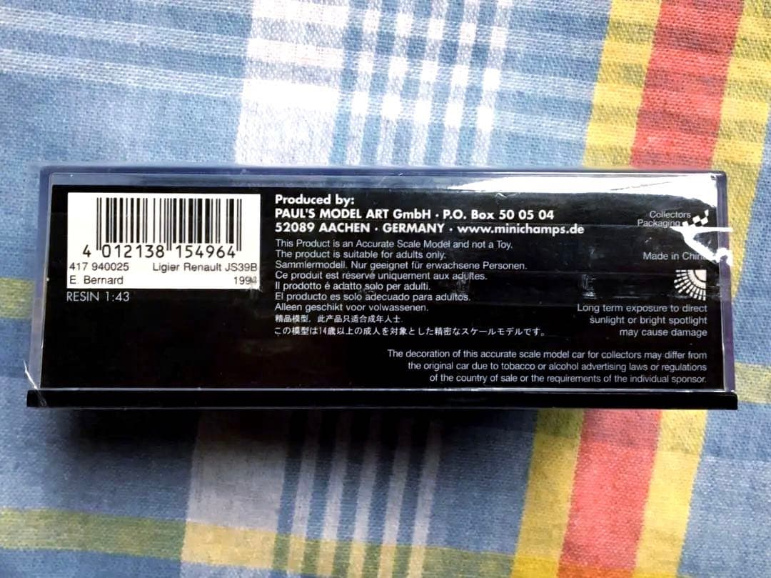 ミニチャンプス 1/43 リジェ・ルノー JS39B ベルナール 250個限定