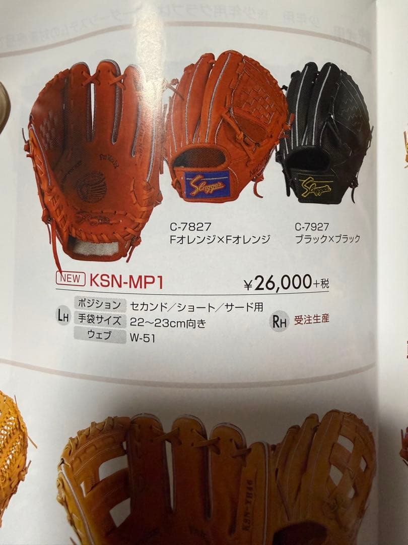久保田スラッガー 軟式グローブ オレンジ　内野用　限定品
