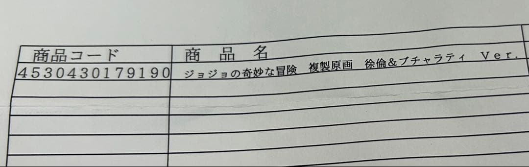 ジョジョの奇妙な冒険 複製原画 徐倫とブチャラティ グッチ