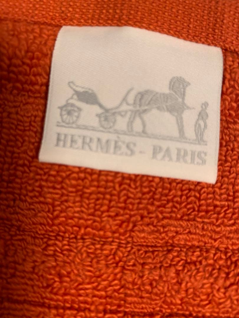 新品 HERMES エルメス カレ・タオル ステアーズ オランジュ・フー