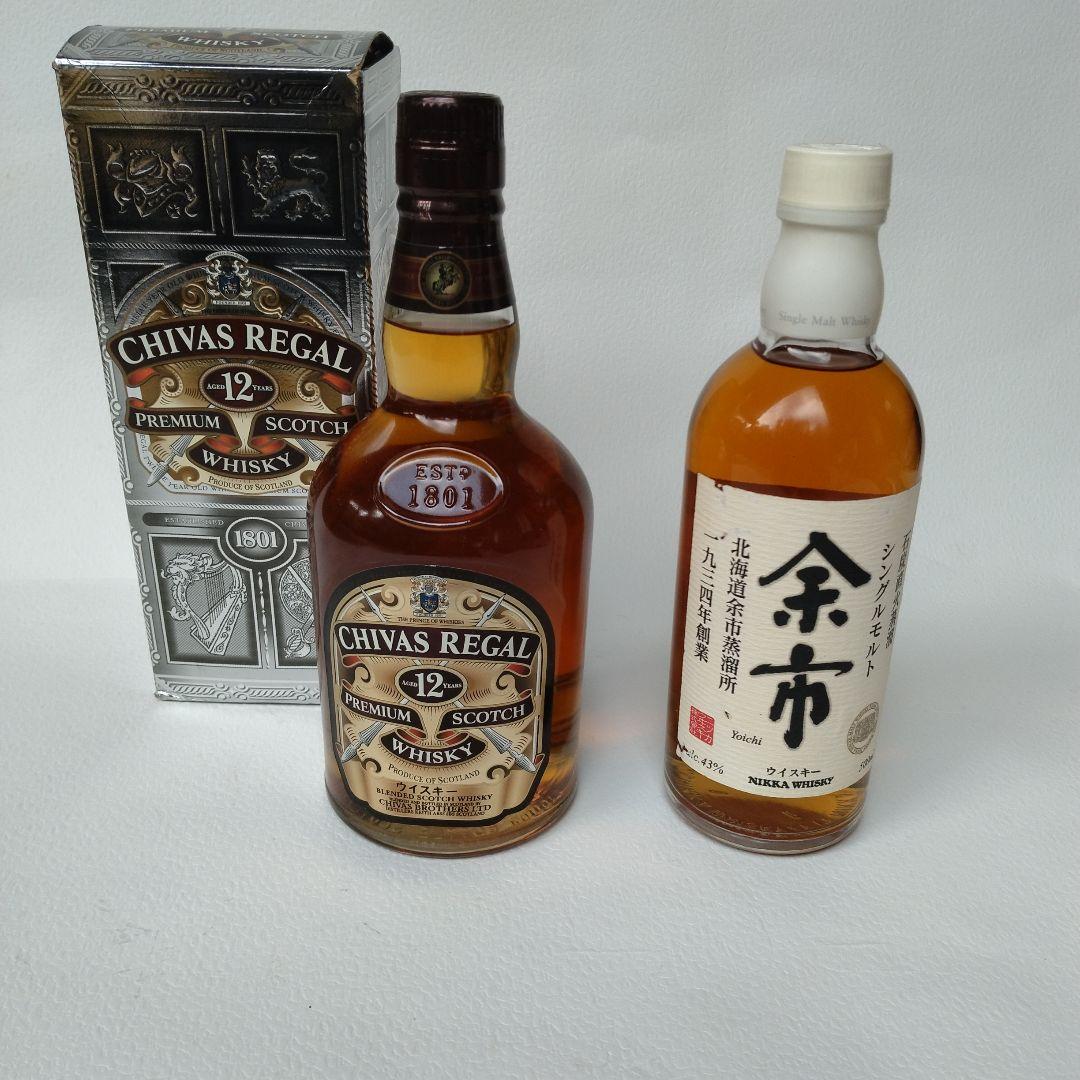 余市　旧ラベル＆シーバスリーガル 12年 700ml