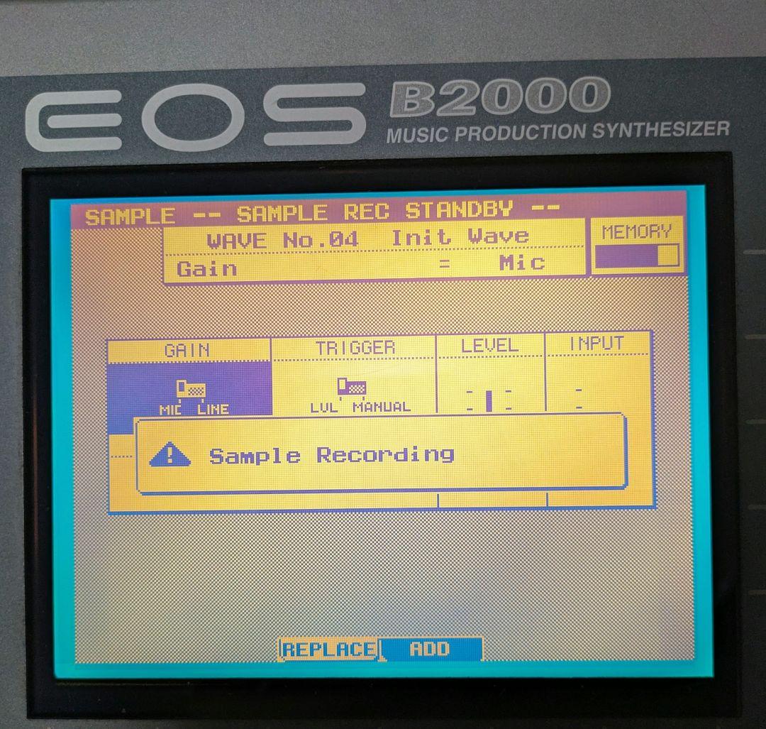 ヤマハ　シンセサイザー　EOS B2000　テストモード基本動作確認
